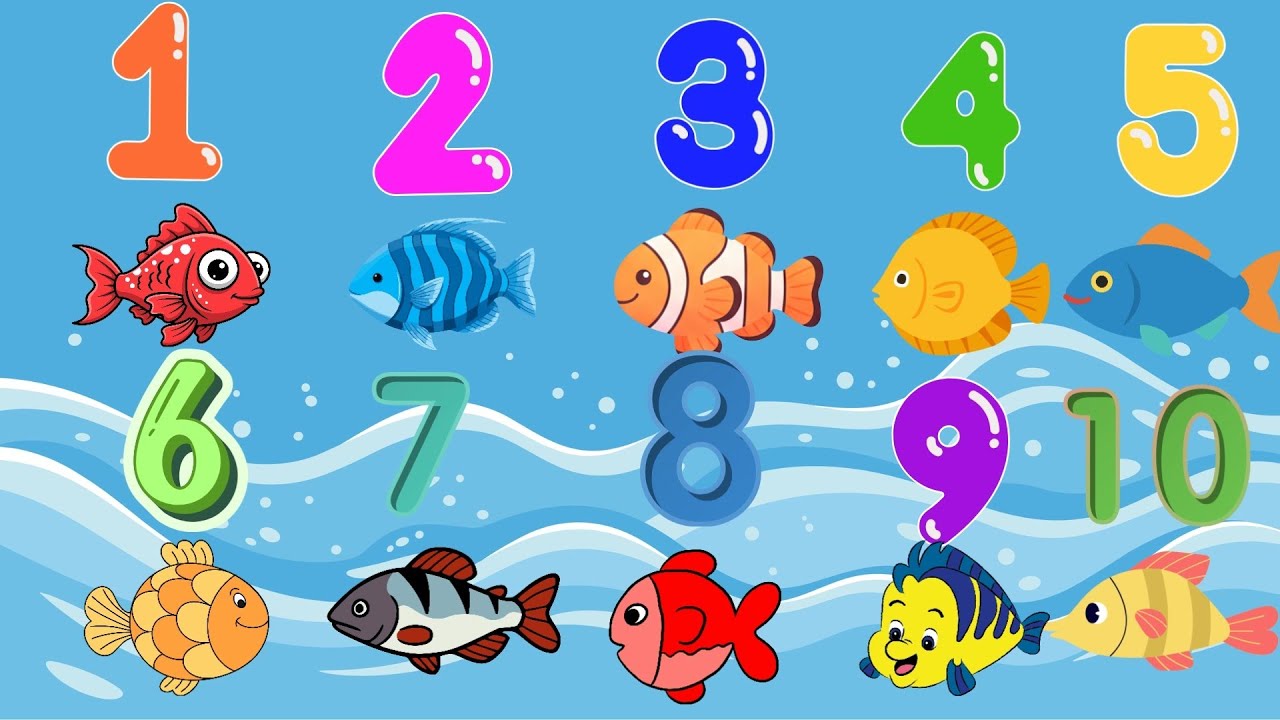 Counting 1 to 10 for Toddlers & Preschool Kids | Fun Fish Number Song ...