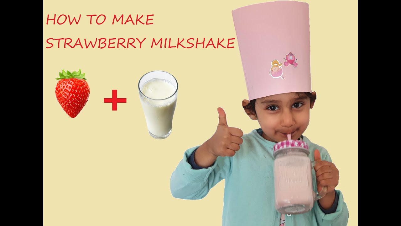 HOW TO MAKE STRAWBERRY MILKSHAKE | Kids recipe | MasterChef Mishka ...