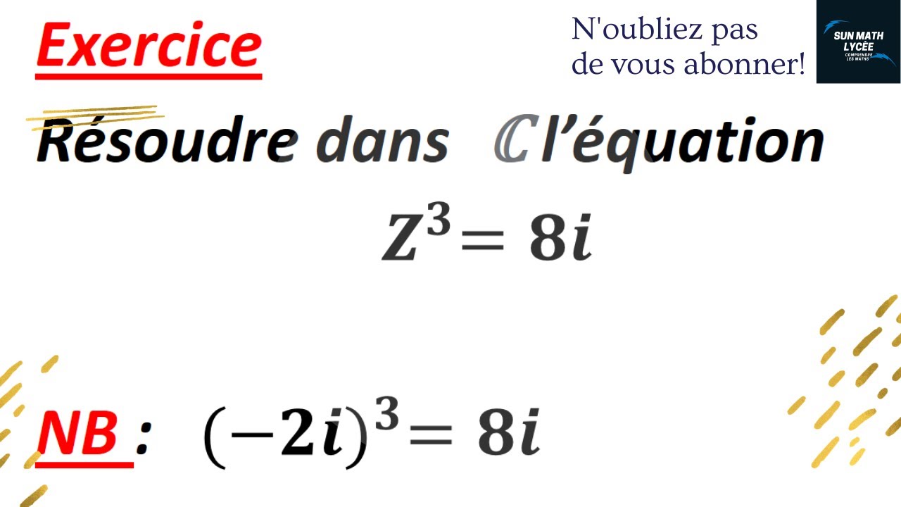 Résoudre une équation dans C - YouTube