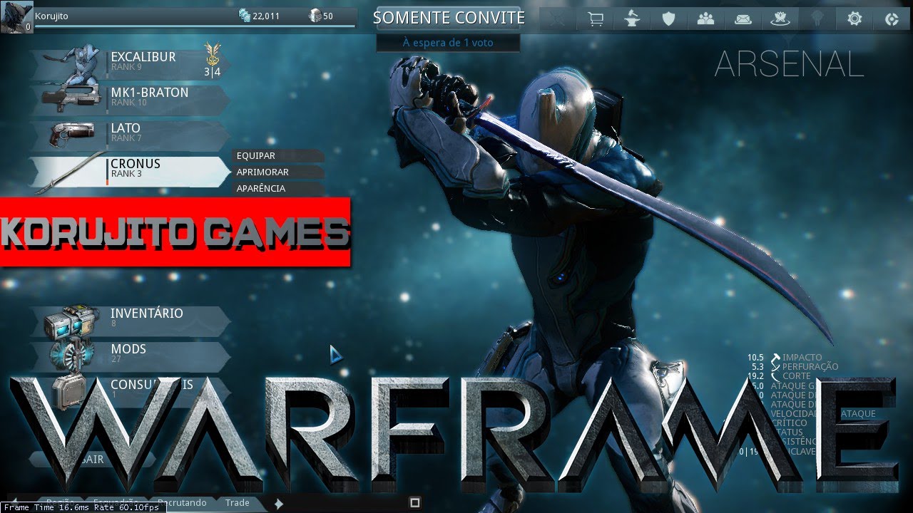 Warframe - Excalibur Upando a Cronus - YouTube