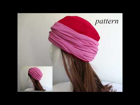Turban Style Jersey Chemo Hat, PDF Sewing Pattern (6 Sizes) + Photo Tutorial, For Women And Girls