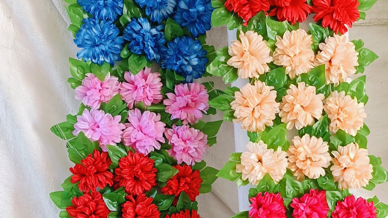 artificial flower chain / artificial flower decoration ideas # ...