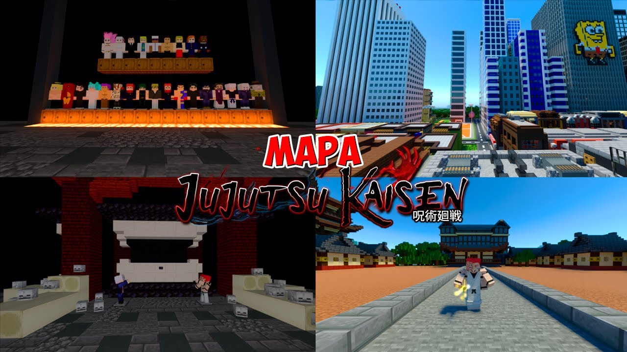 ESSA É MELHOR MAPA JUJUTSU KAISEN COM MISÕES E MAIS PARA O MINECRAFT PE ...