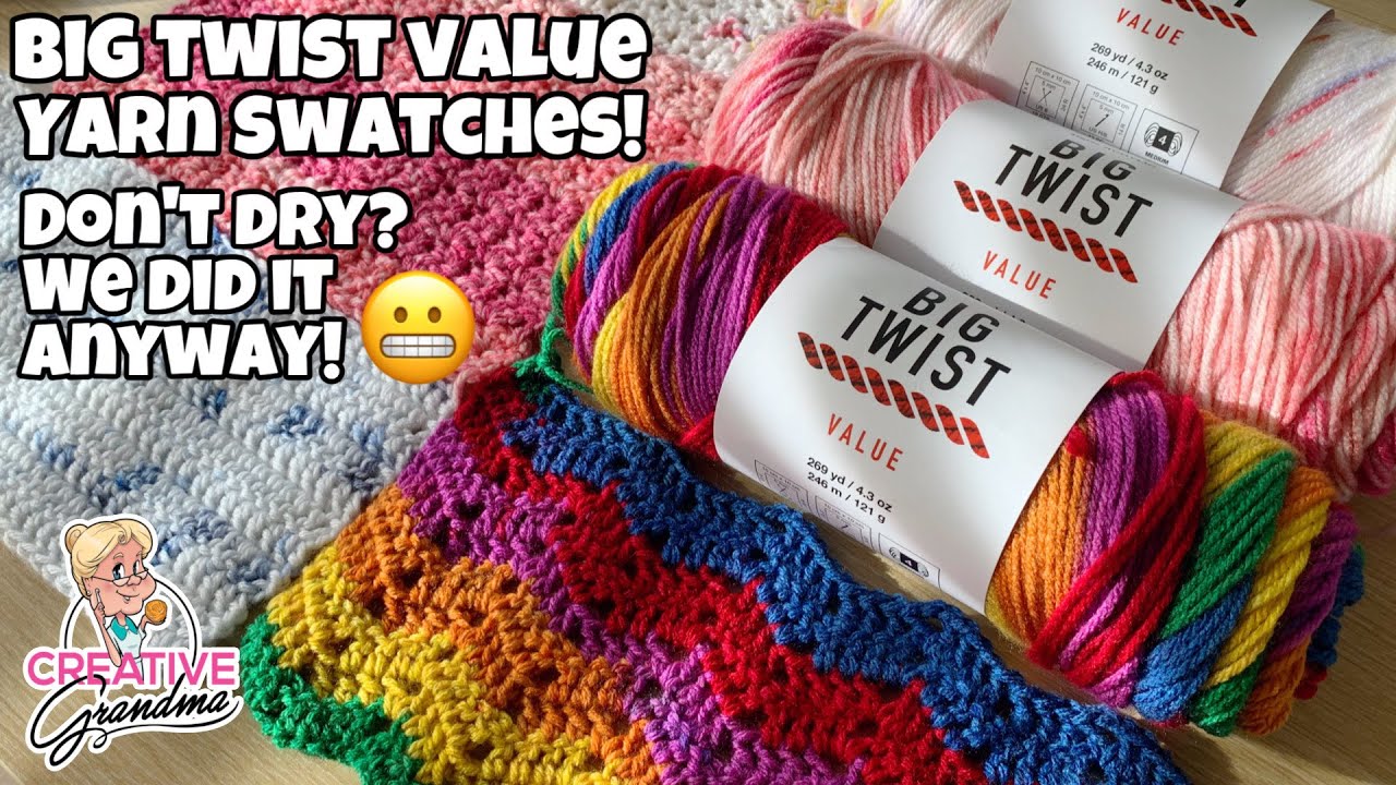 Crochet Swatches BIG TWIST VALUE YARN - Wash & Dry Tested - #joanns ...