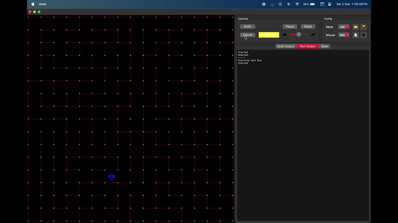 Floodfill algorithm micromouse test in simulator - YouTube