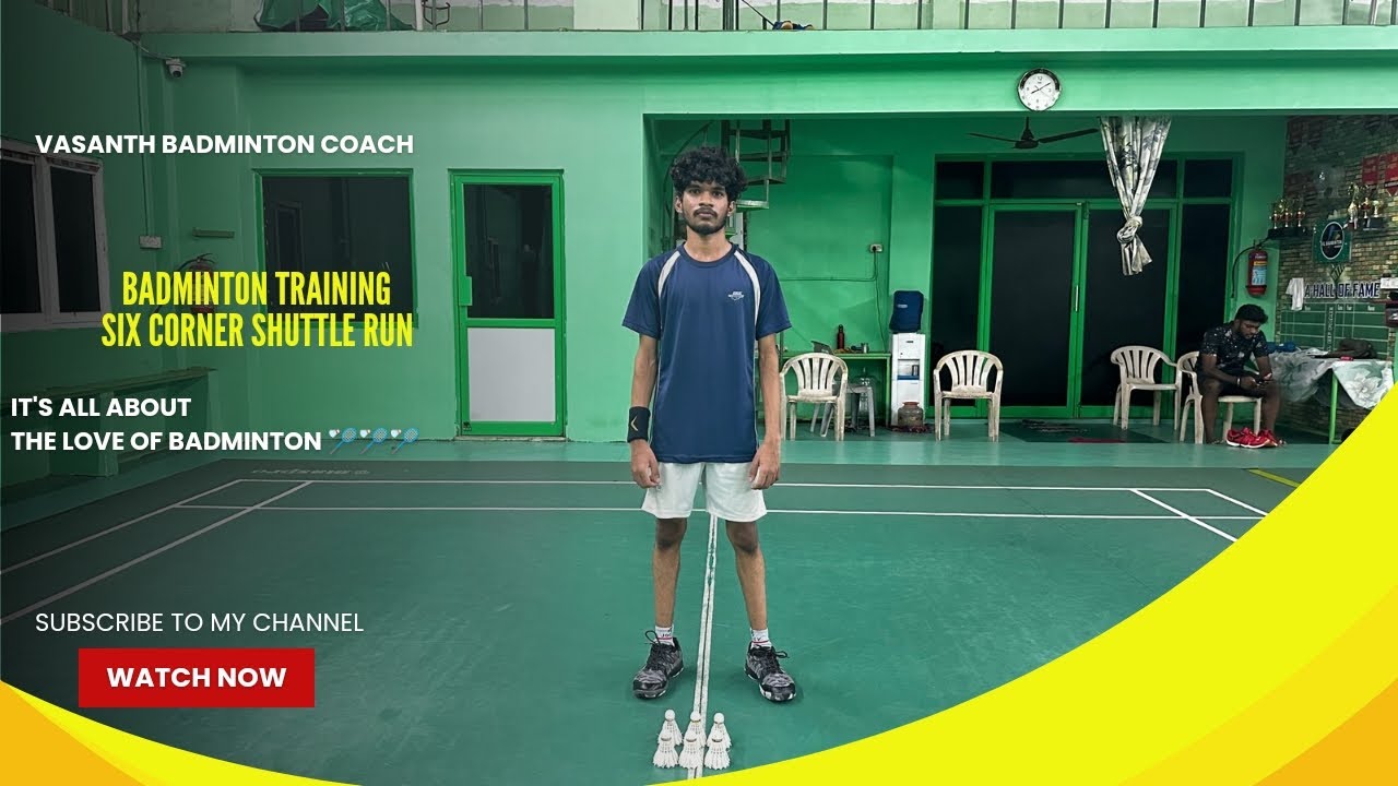 Badminton training six corner shuttle run #vasanthbadmintoncoach # ...
