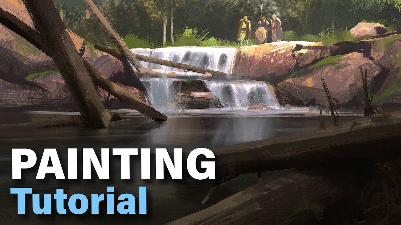 How I paint an Epic Landscape Environment from Scratch ( Concept Art Tutorial ) - YouTube