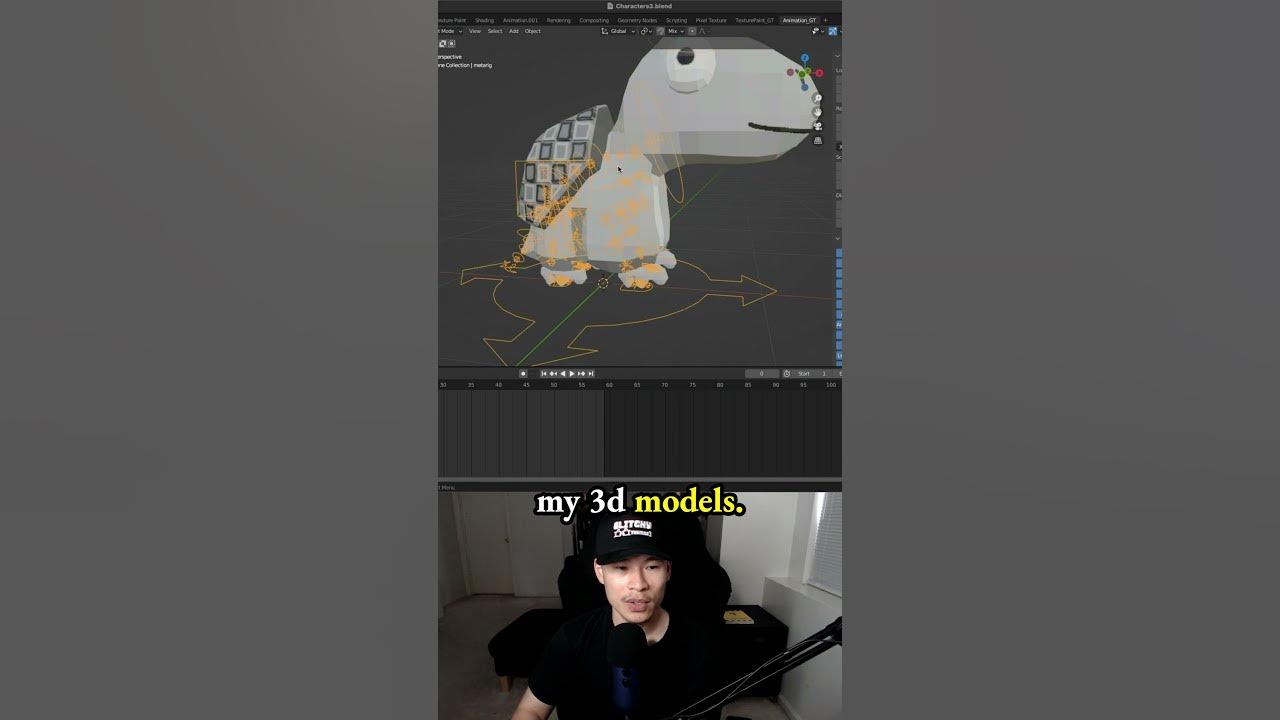 Merging Overlapping Vertices in 3D Modeling - making 3d game character in Blender - 3.4: Dino ...