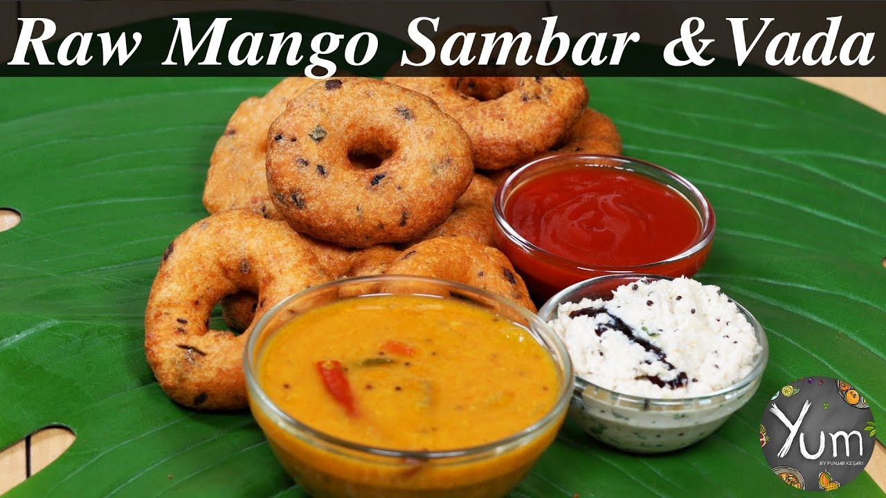 Raw Mango Sambar & Vada - YouTube