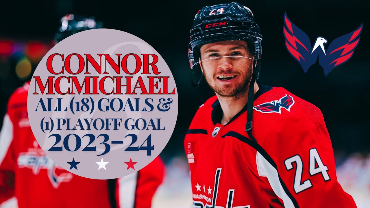 Connor McMichael All (18) Goals & (1) Playoff Goal 2023-24 | Capitals ...