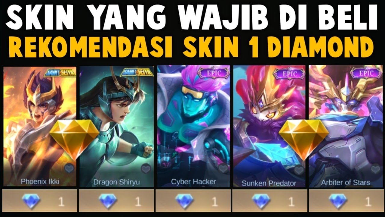REKOMENDASI SKIN YANG WAJIB DI BELI PAKE DIAMOND KUNING HARGA 1 DIAMOND ...