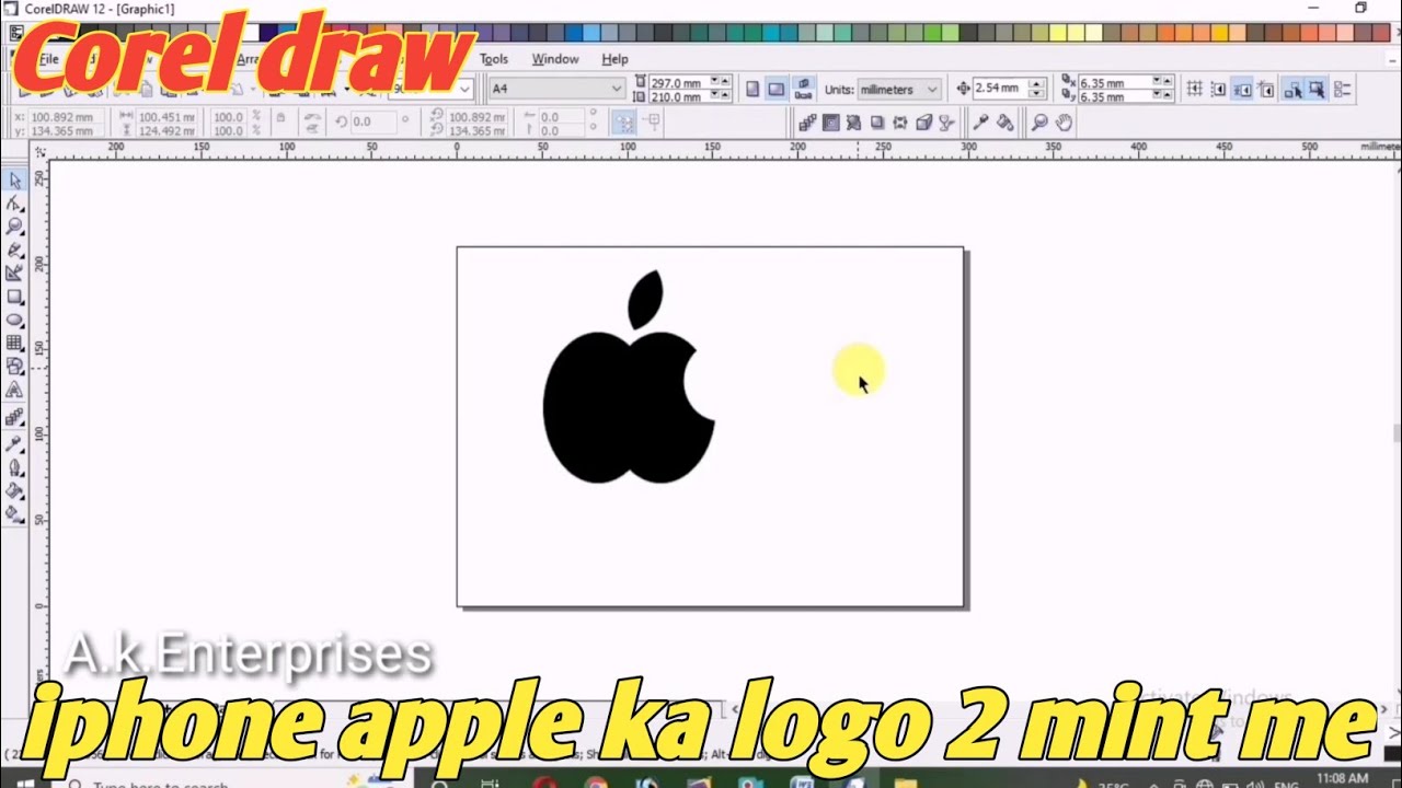 corel draw iphone apple ka logo kese banta hai |how to make iphone ...