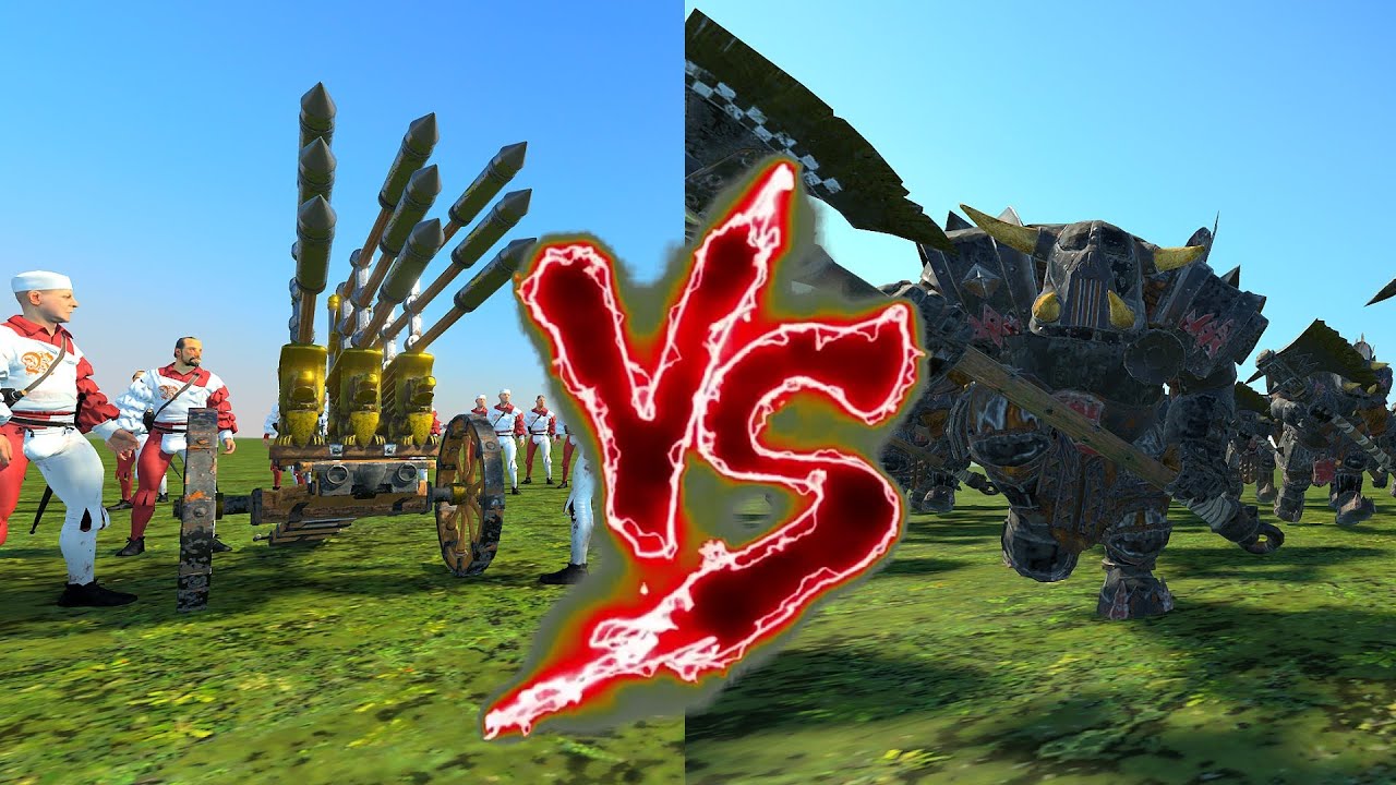 Helstorm Rocket Battery VS Black Orcs. Total War Warhammer 3 - YouTube