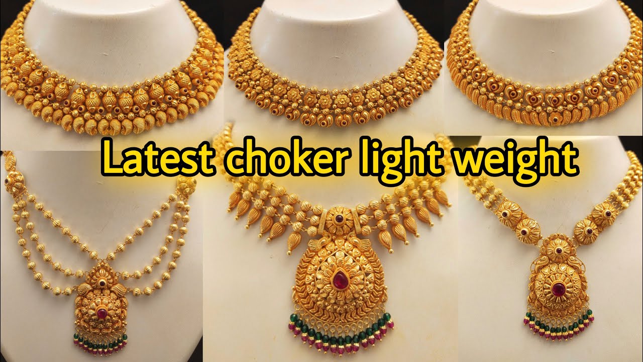 latest gold choker designs 2021 | simple gold choker necklace designs ...