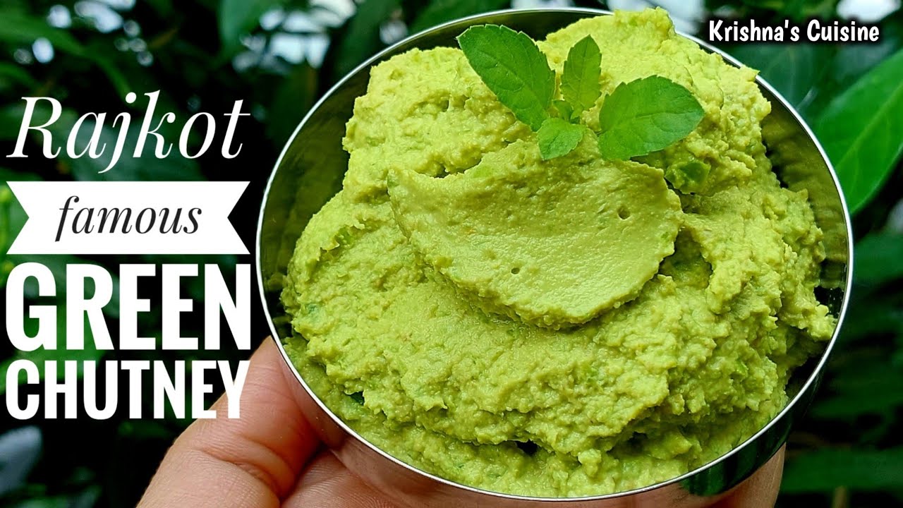 Rajkot Famous Green Chutney || Peanuts Green Chilli Chutney || Krishna ...