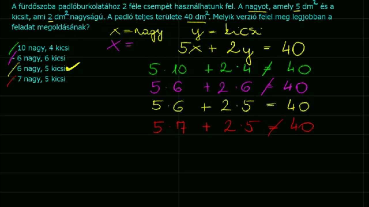 Kétváltozós egyenlet - YouTube