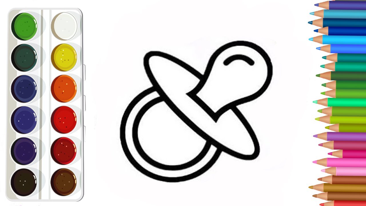 How to draw a pacifier for kids? - YouTube