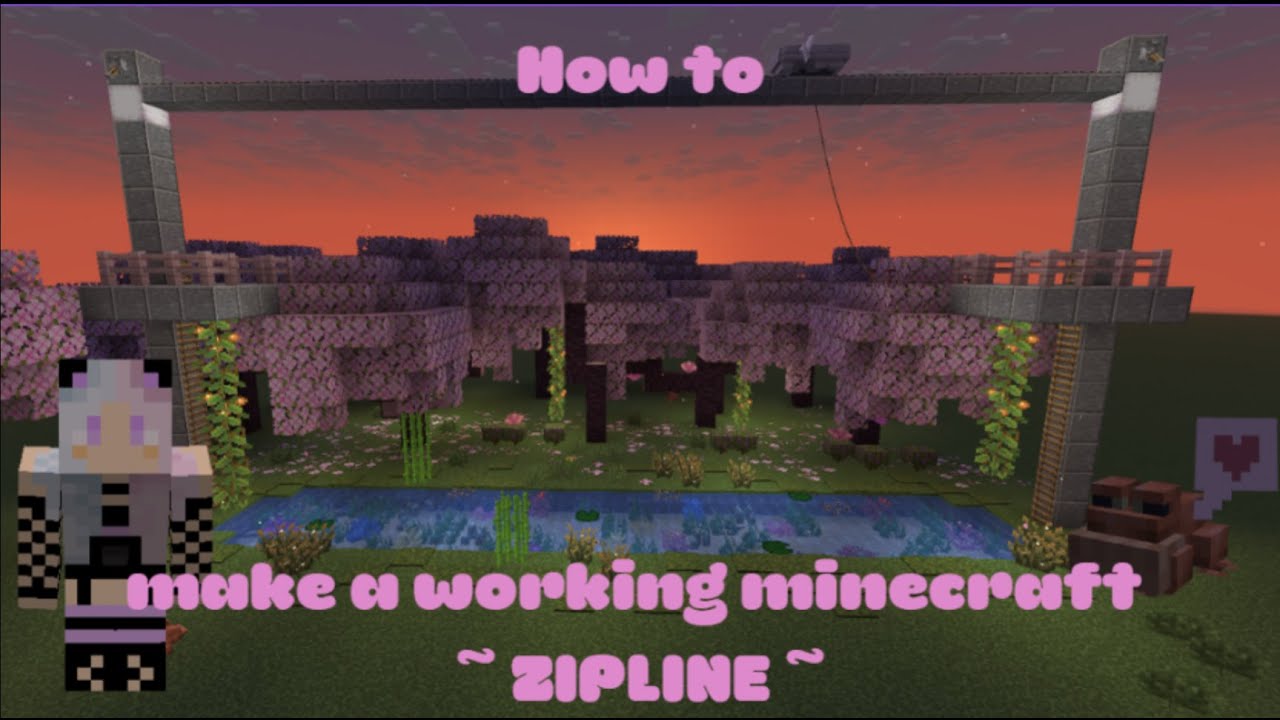 How to make a working zipline in minecraft - YouTube