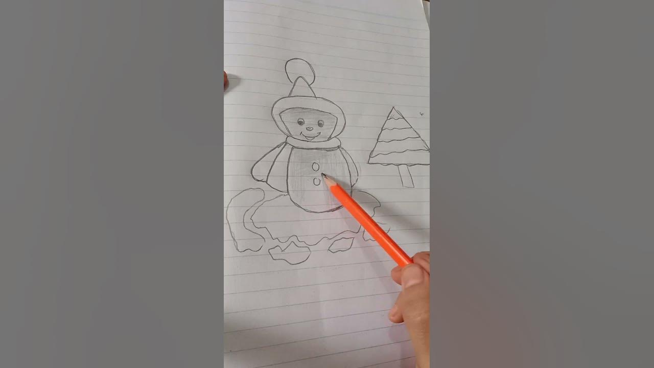 how to draw snowman||draw snowman step by step||snowman drawing - YouTube