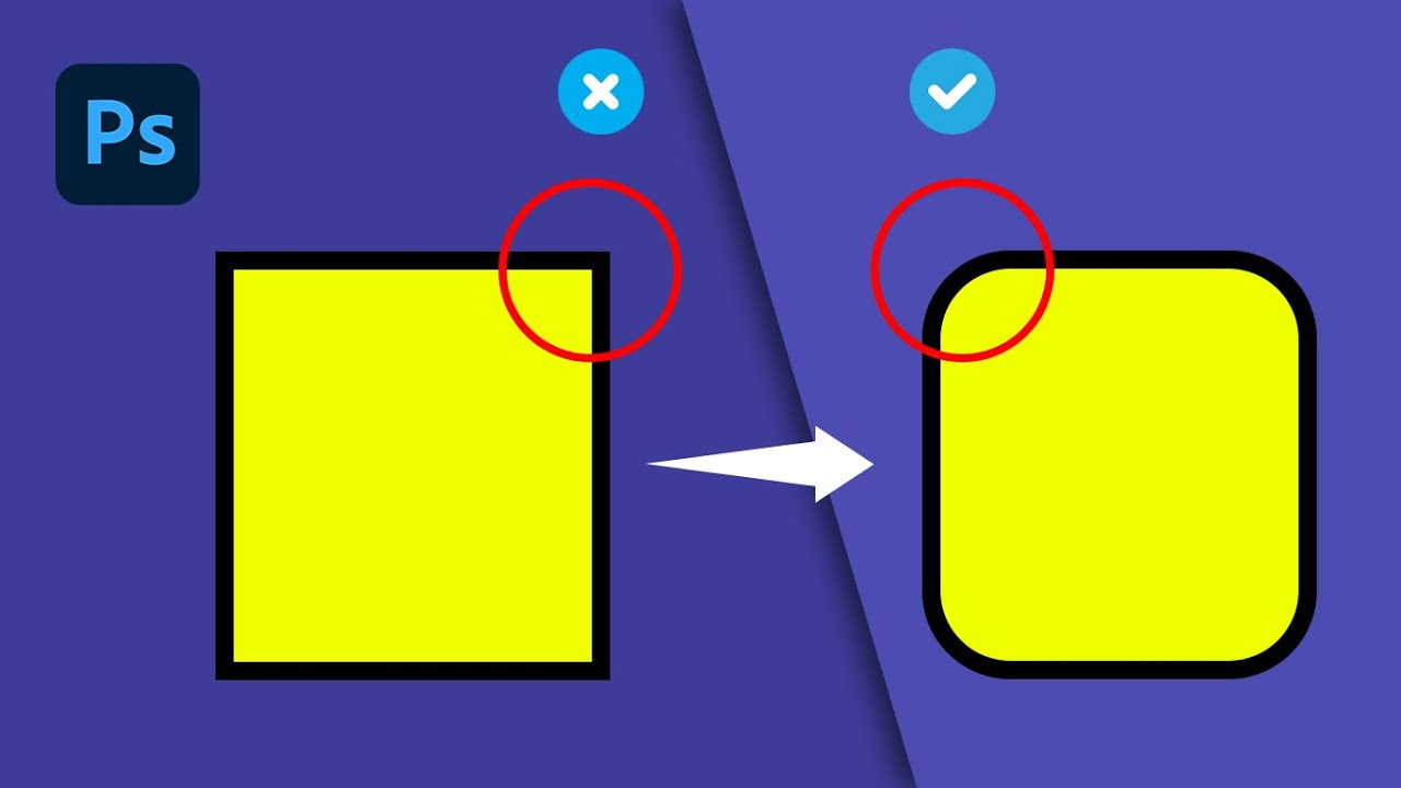Cara Membuat Sudut Persegi Melengkung atau tumpul Di Photoshop - YouTube