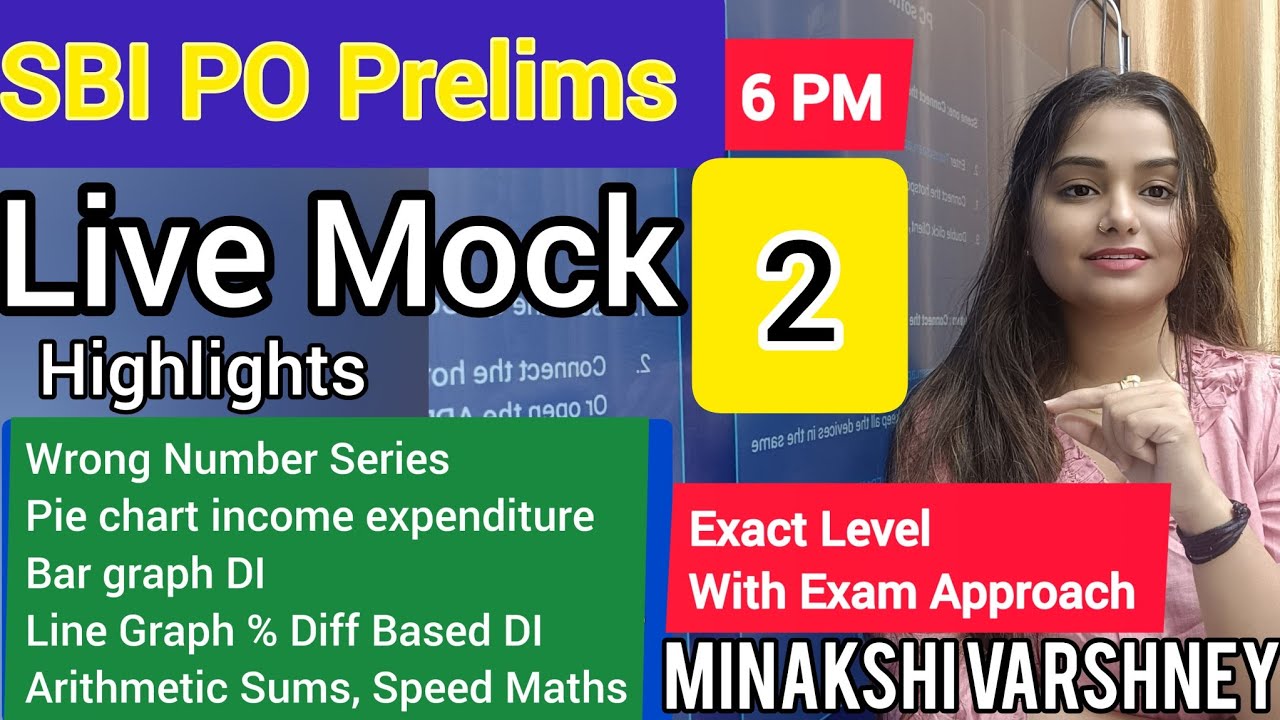 Live Mock -2 SBI PO Prelims 2022 Exact Level | Increase your speed ...