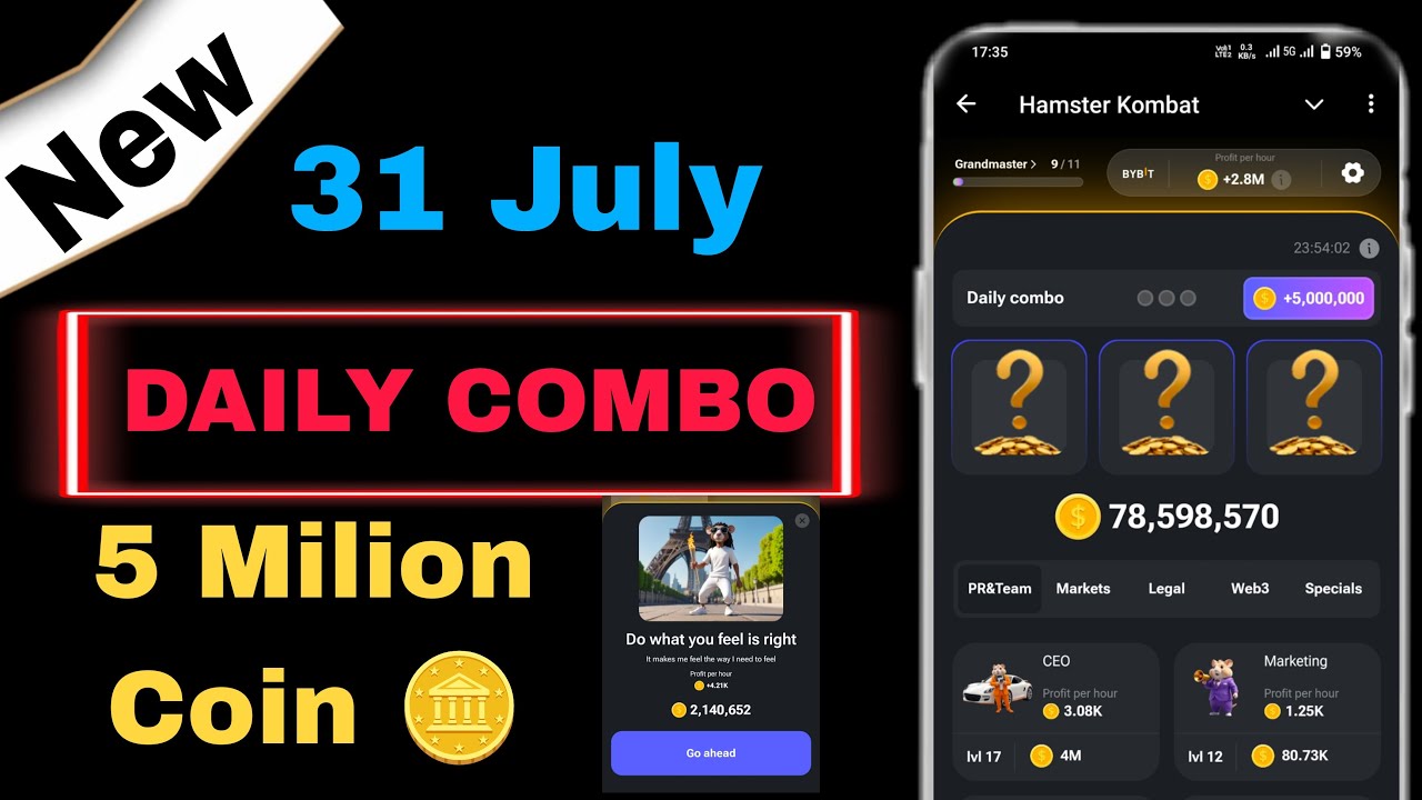 Hamster Kombat Today Combo Cards | Daily Combo 31July - YouTube