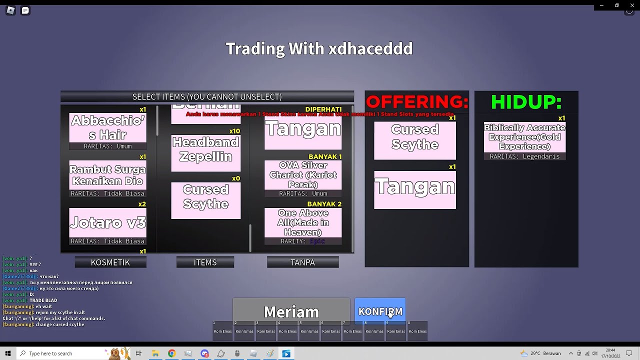 [YBA] Cursed Scythe (Halloween Scythe) For This Stand W/F/L? - YouTube