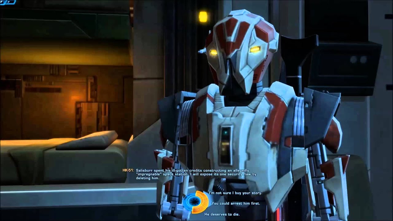 SWTOR - Talking to HK-51 (Trooper) - YouTube