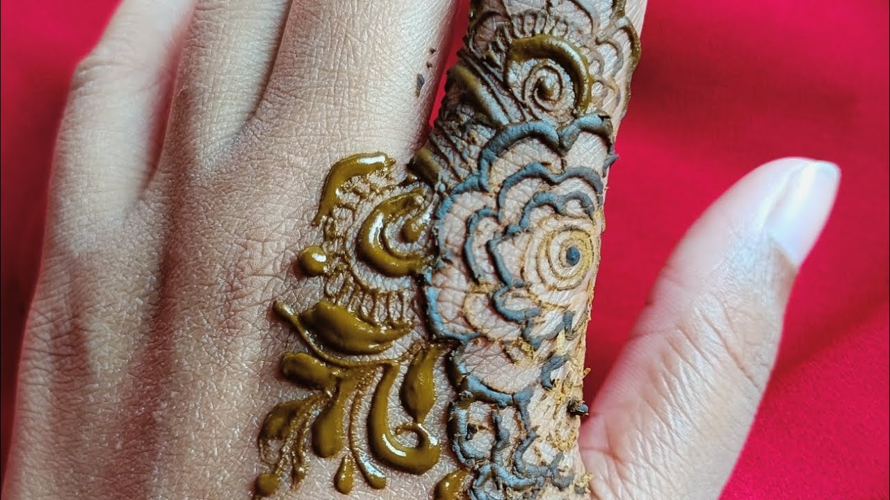 Back hand one finger henna for girls ️#like #henna #public #mehndi # ...