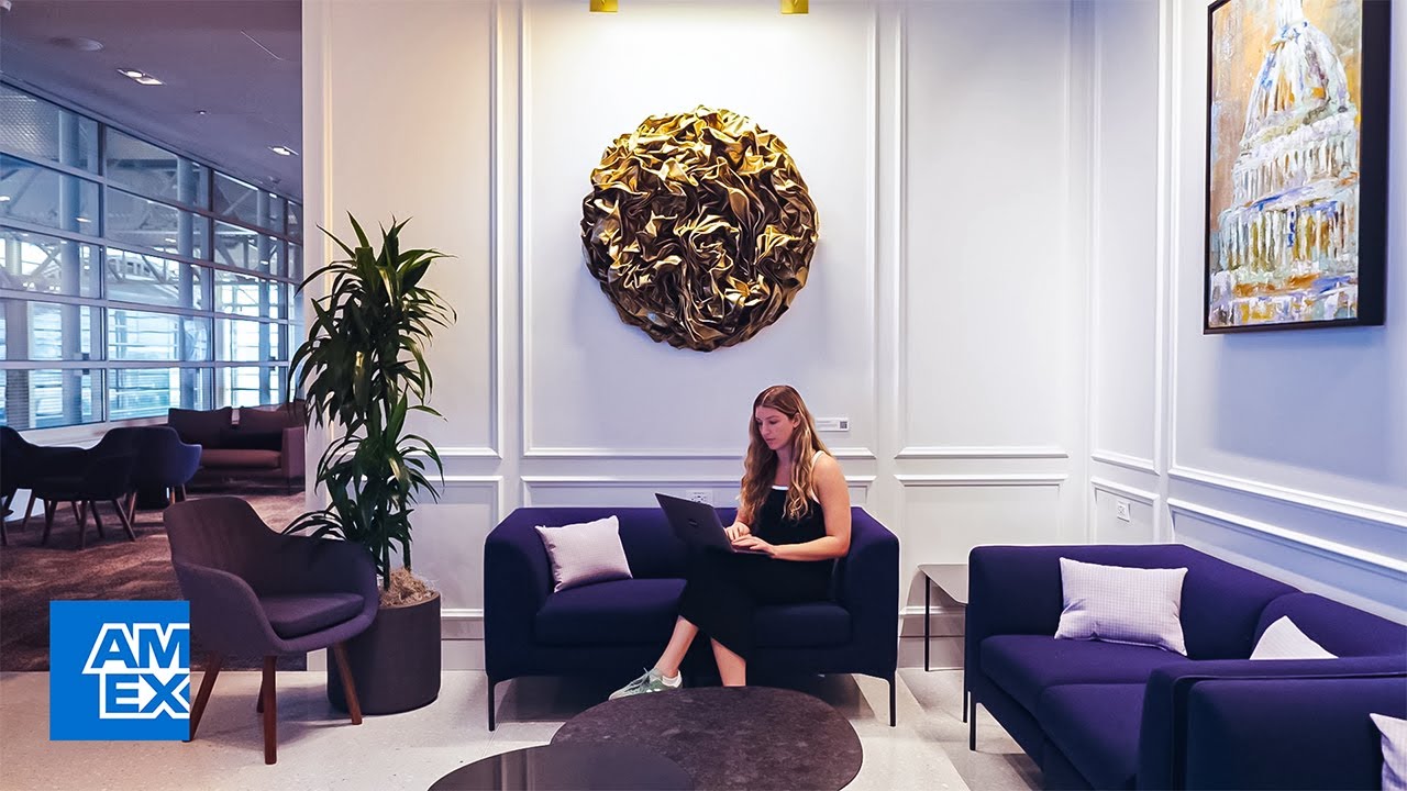 Artwork in the DCA Centurion Lounge | American Express - YouTube