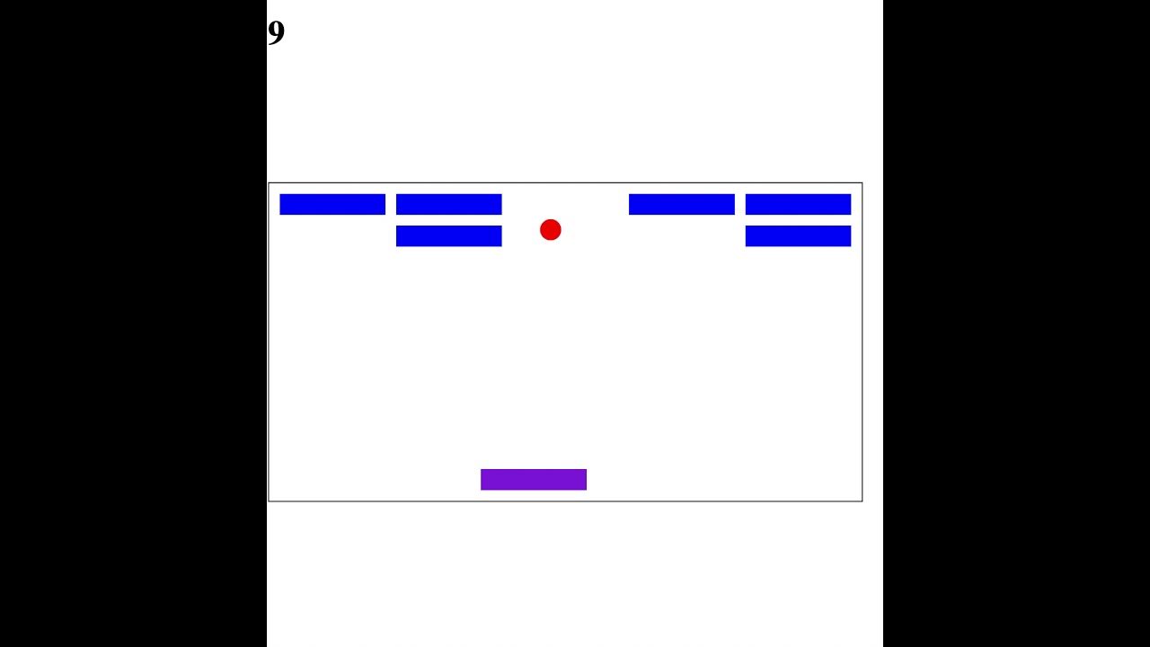2D Breakout Simple Game in Javascript Gameplay - YouTube