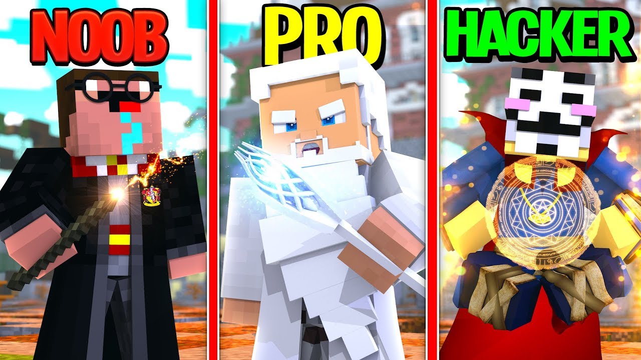 Minecraft - BATTLE MAGIC CHALLENGE! (NOOB vs PRO vs HACKER) - YouTube