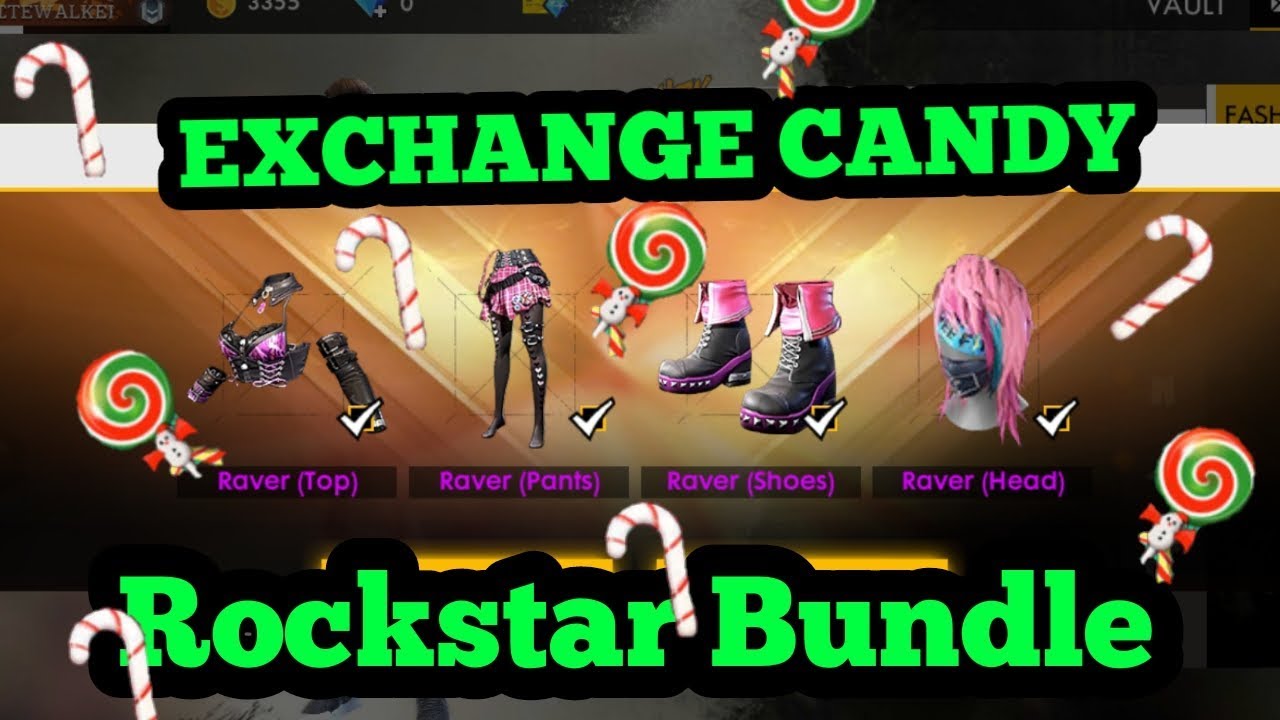 EXCHANGE CANDY FOR ROCKSTAR BUNDLE | FREE FIRE - YouTube