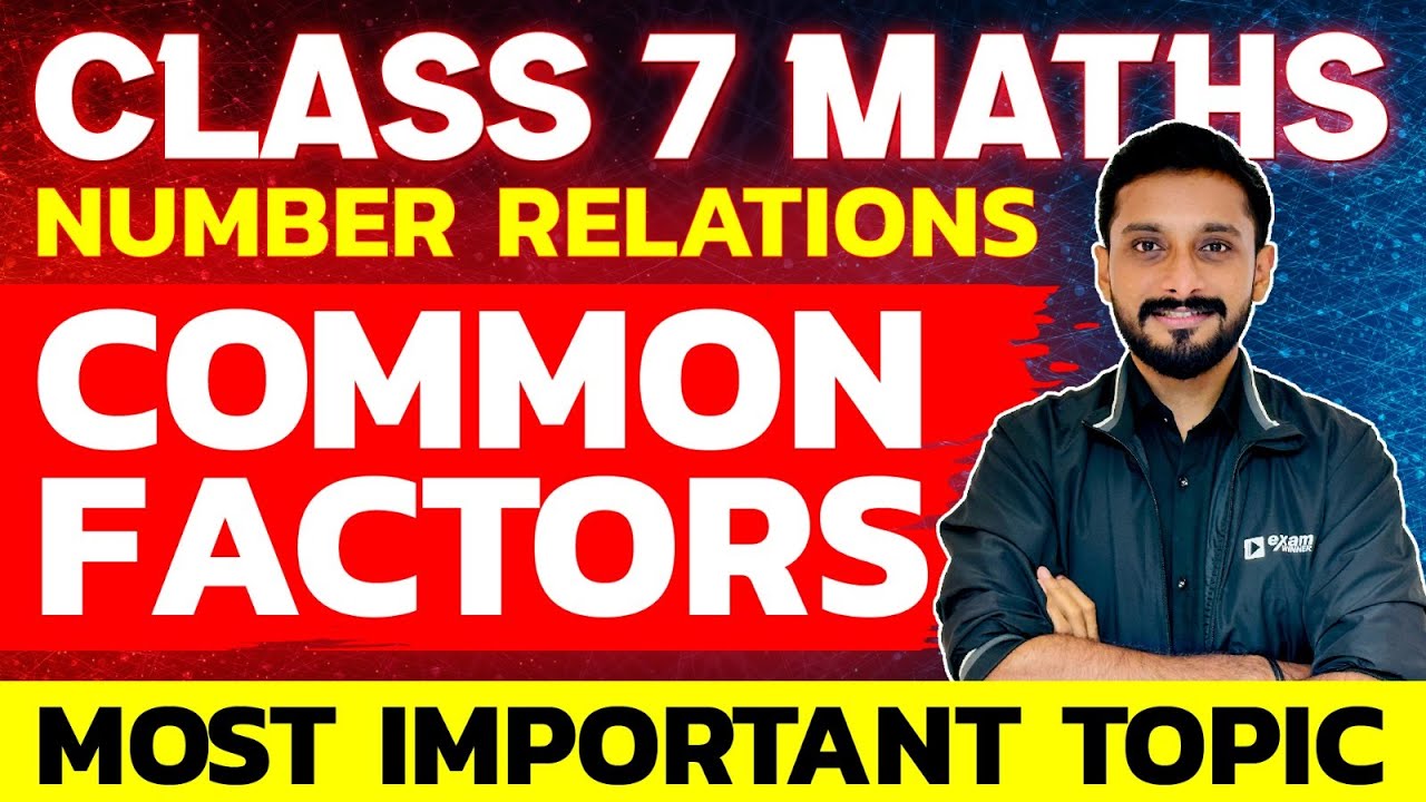 Class 7 Maths | Number Relations | Common Factors | Most Important ...