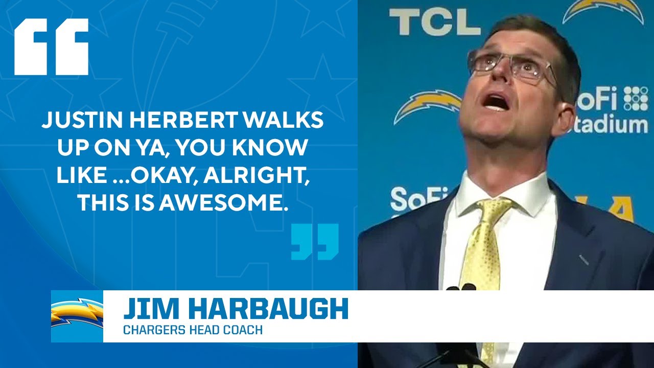 Jim Harbaugh introduced as Chargers head coach | CBS Sports - YouTube