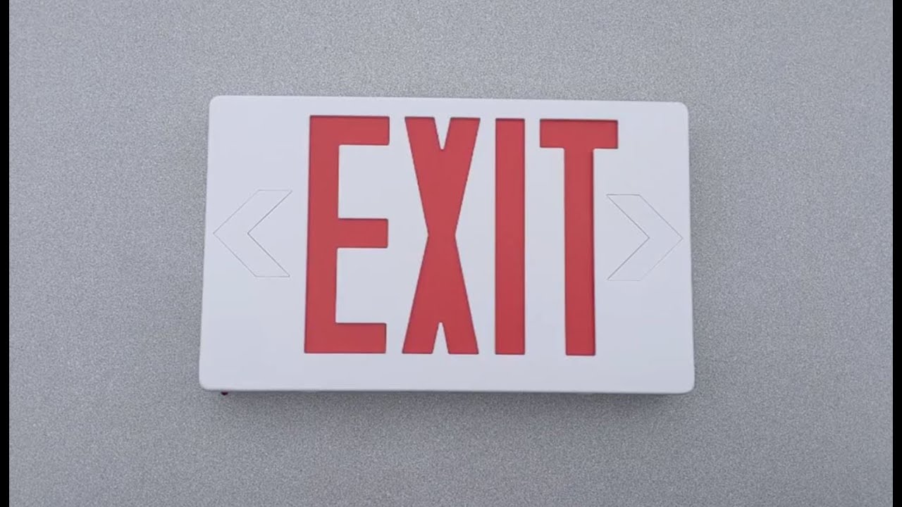LED-R Standard LED Exit Sign - The Exit Light Co. - YouTube