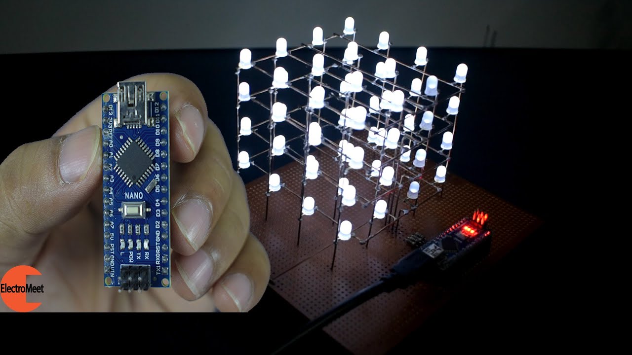 How To Make LED Cube at Home [4x4x4 LED Cube] - YouTube