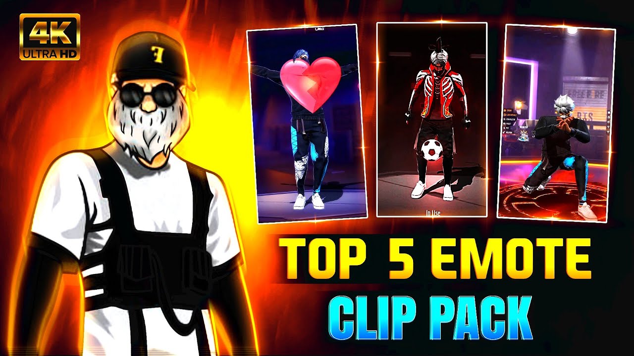 TOP 5 NO COPYRIGHT © EMOTE CLIP PACK🥰 | FREE FIRE TRENDING🔥CLIP PACK 🥵⬇ ...