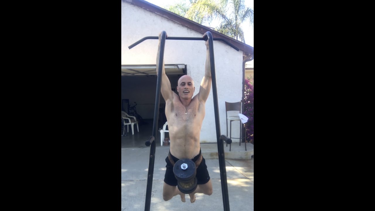 Old Man 75 lb pull ups - YouTube