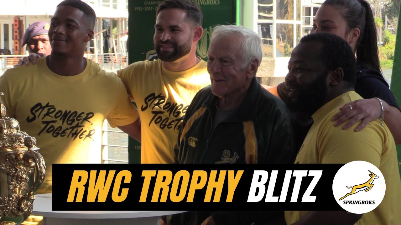 Springboks Rugby World Cup Trophy Tour Bloemfontein - YouTube