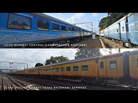 Premium Trains of WR 12009 Mumbai Gandhinagar Shatabdi Crossing 12954 ...