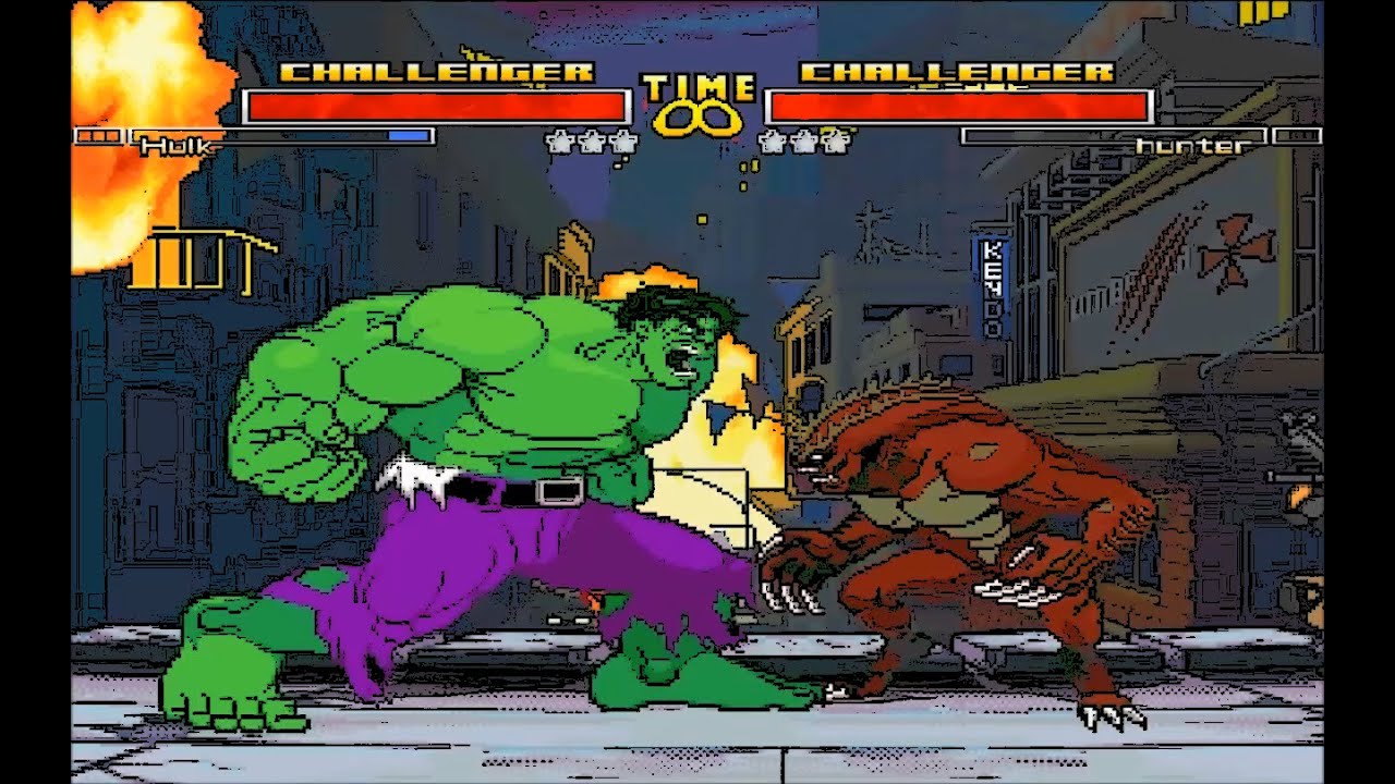 Mugen : Hulk (Marvel) Vs Hunter (Resident Evil) (Request) - YouTube