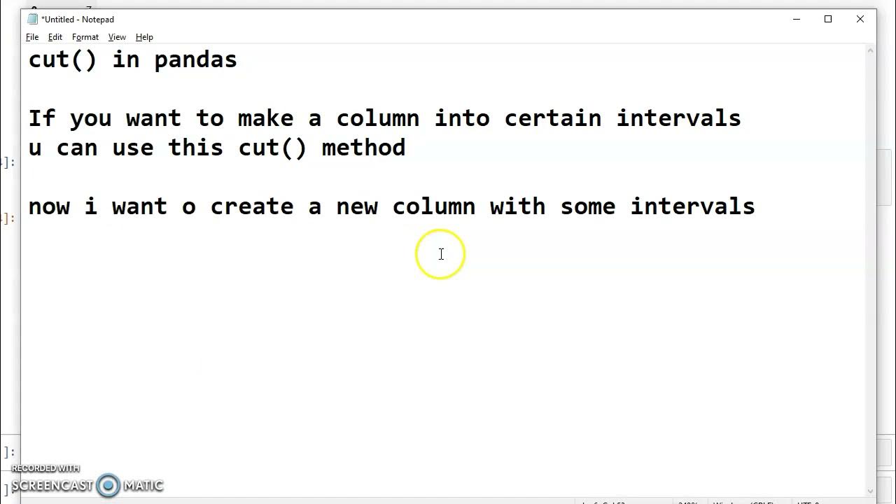 Pandas cut() | Making Column Intervals | Pandas Operations | Python Programming - YouTube