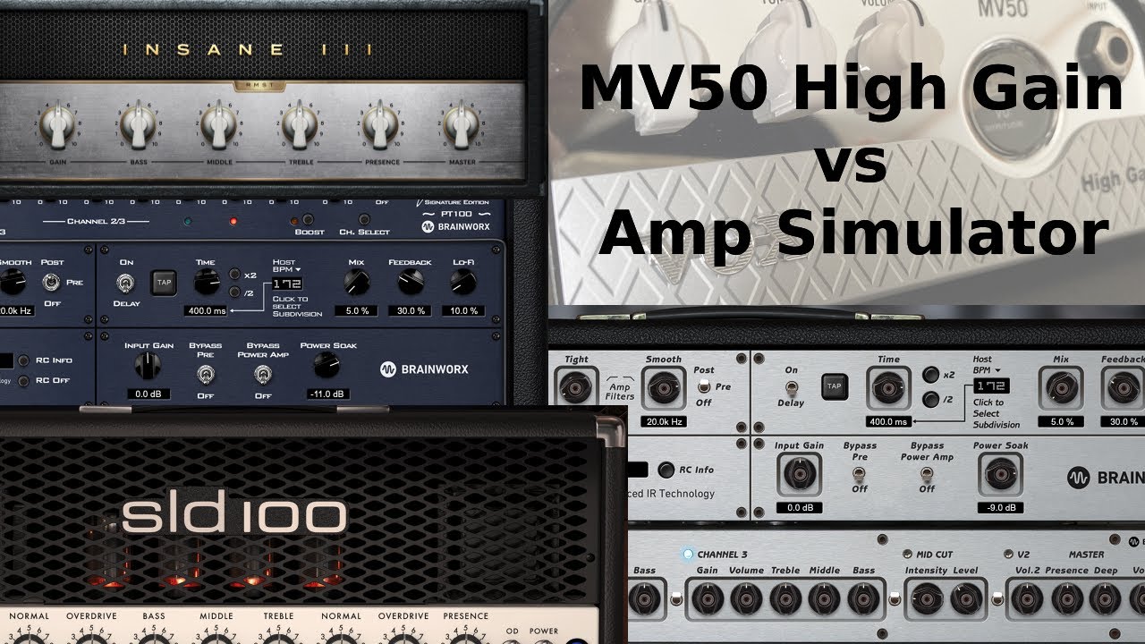 VOX MV50 High Gain vs Amp Simulator - YouTube