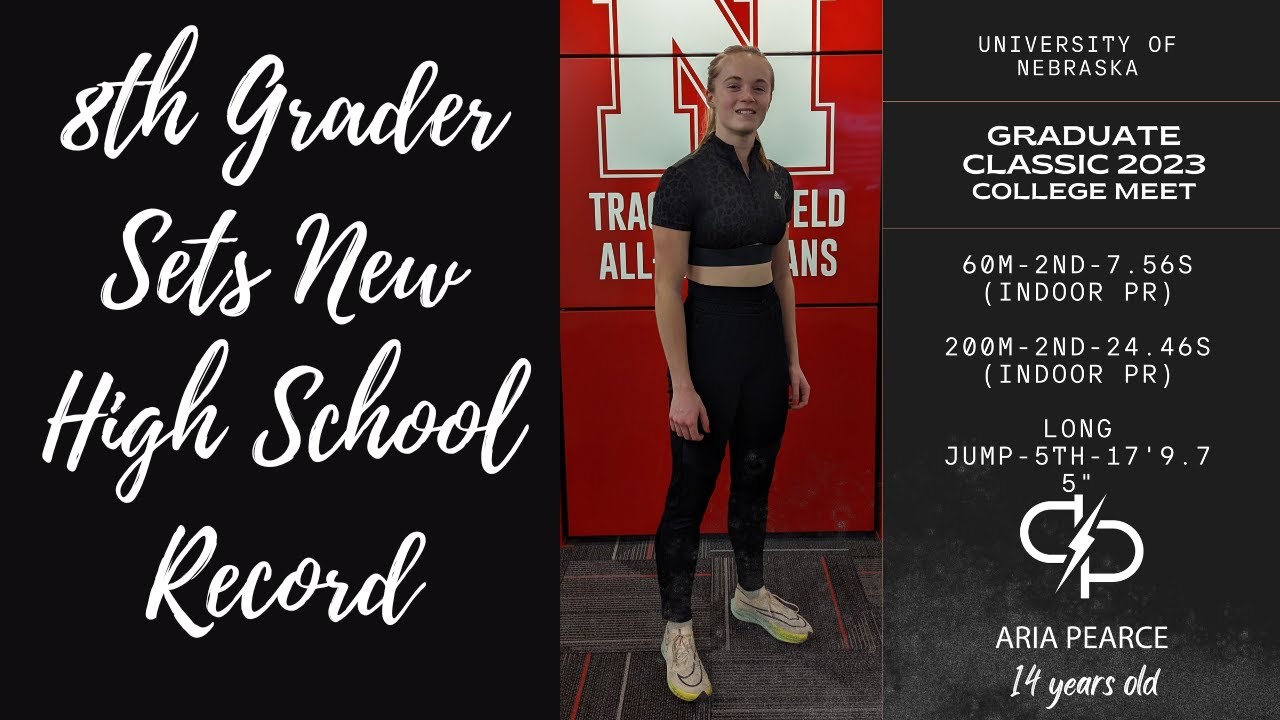 Aria Pearce (14yr old) Sets High School Record at College Meet - YouTube