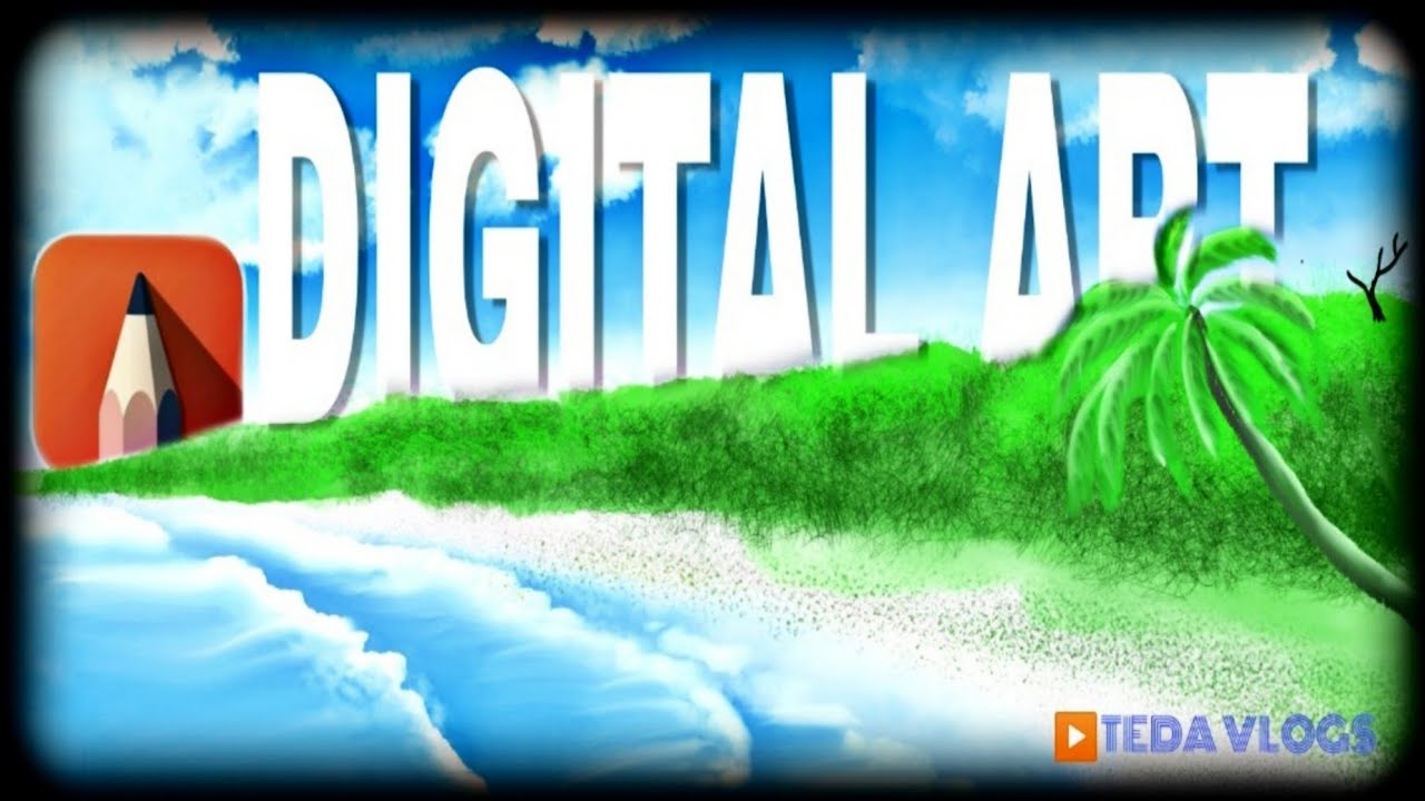 DIGITAL ART FOR BEGINNER | SMARTPHONE ART | AUTODESK SKECH BOOK | BEACH ...