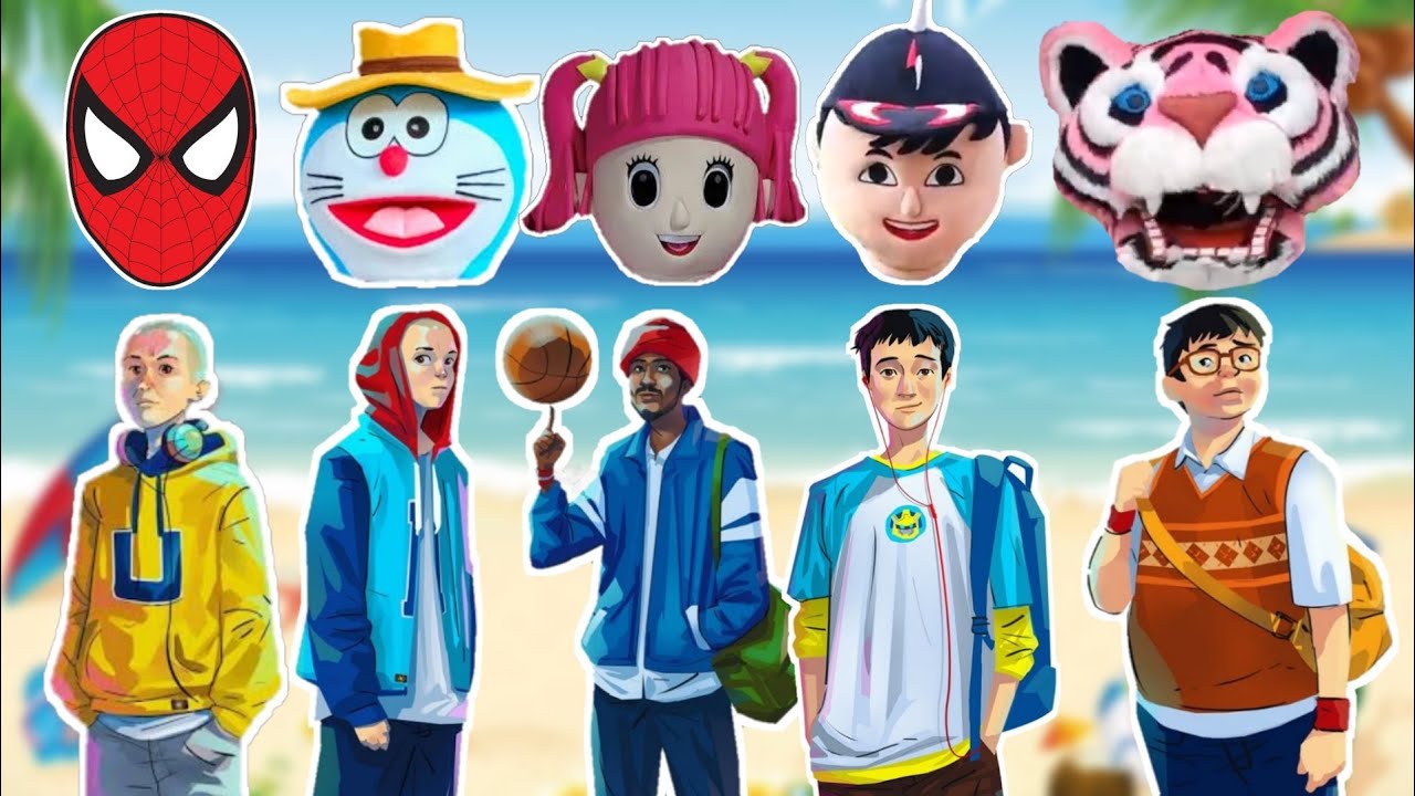 WOW KEREN‼️UPIN IPIN MEMAKAI TOPENG DAN BERUBAH MENJADI BADUT SPIDERMAN ...