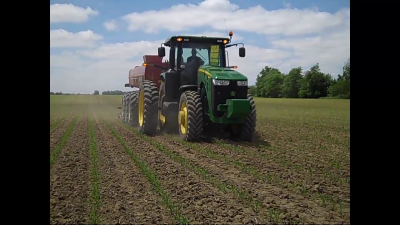 Applying manure to standing crops to increase the application window ...