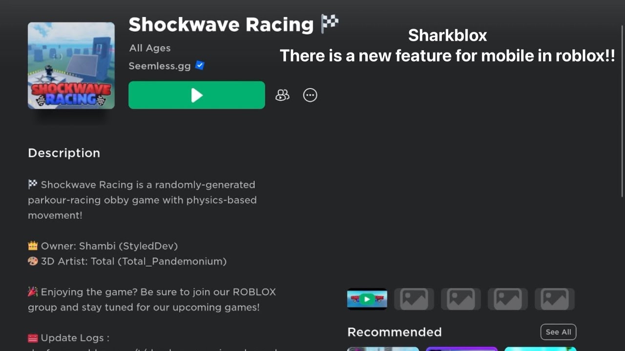 @SharkBlox look at this new feature for mobile - YouTube
