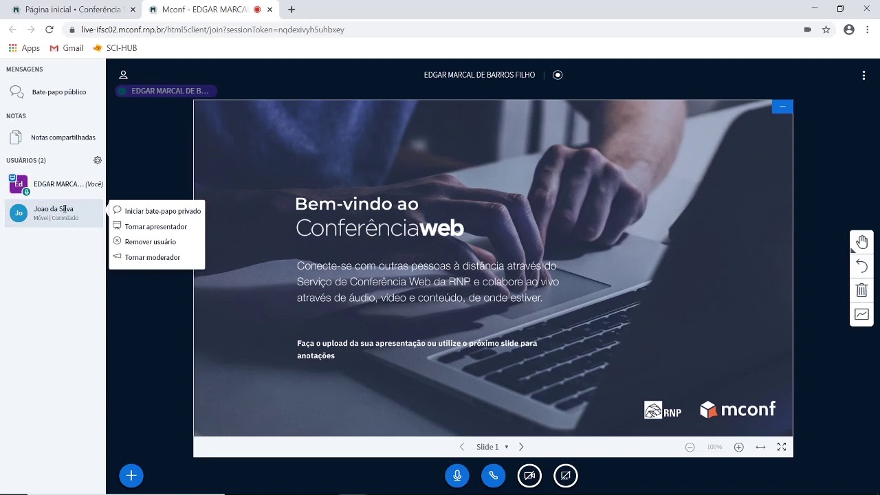 WebConferência RNP UFC SIGAA STI - YouTube
